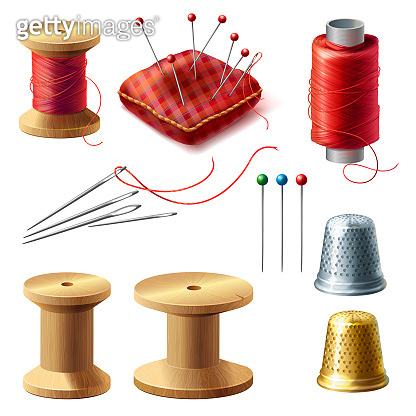 Vector 3d realistic tailor set for sewing 이미지 (962284956) - 게티이미지뱅크