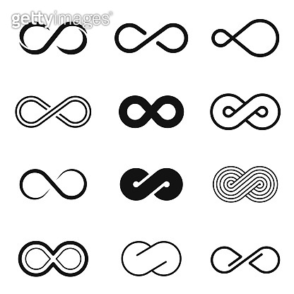 Infinity geometric emblem set, eternity symbol collection (1061244864 ...