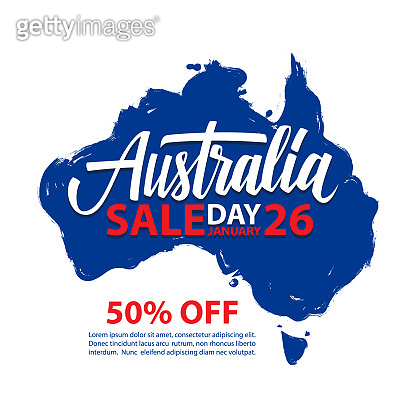 Australia Day Sale, january 26 special offer banner with brush stroke ...