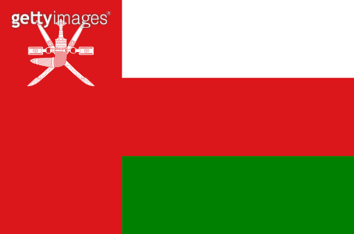 Oman national flag, official flag of Oman accurate colors, true color ...