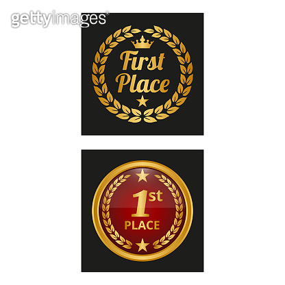 First place label in two versions. 이미지 (1039075160) - 게티이미지뱅크