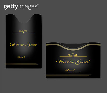 Black hotel key card holder set - horizontal and vertical envelope ...