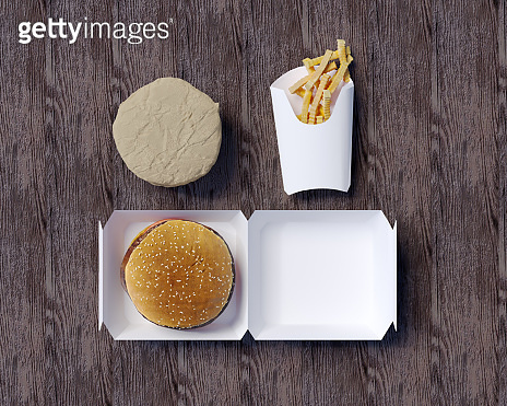 Fast food identity mock up 3d illustration stationary, stationery ...