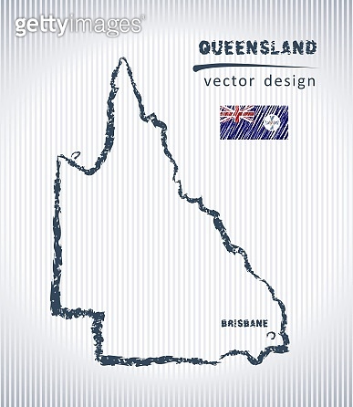 Queensland national vector drawing map on white background (968965322 ...