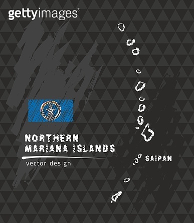 Map of Northern Mariana Islands, Chalk sketch vector illustration 이미지 ...