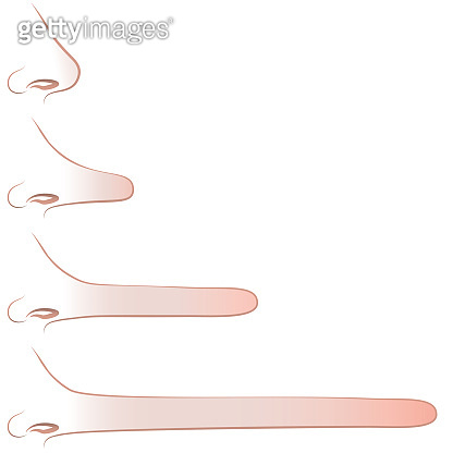 Nose getting longer because of lying, like Pinocchio. Different lengths ...