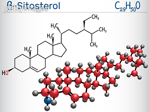 Beta-sitosterol molecule. It is phytosterols (plant sterols) Structural ...