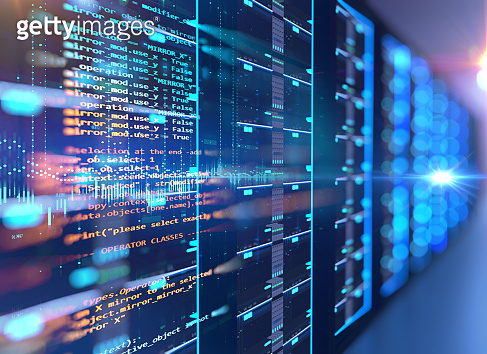 server room 3d illustration with programming data design element. 이미지 (925324516) - 게티이미지뱅크