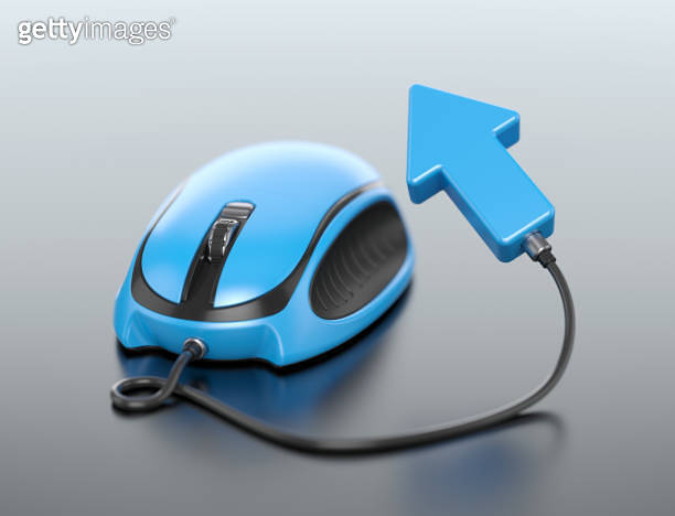 Blue mouse with arrow cursor 이미지 (949053794) - 게티이미지뱅크