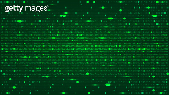 Abstract Green background with binary computer code 이미지 (906621448 ...