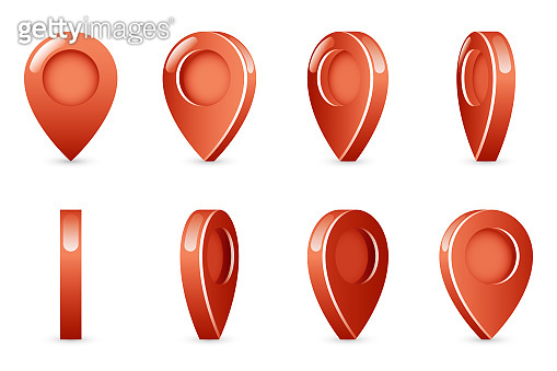 Rotating landmark showplace map pointer mark animation frames isolated ...