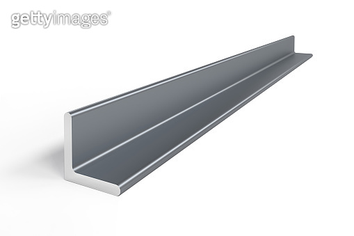 Single steel angle bar (L-profile) isolated on white background 이미지 ...
