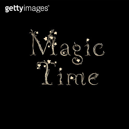 Magic Time Hand Lettering Greeting Card. Vector Illustration. Modern Calligraphy. 이미지 ...