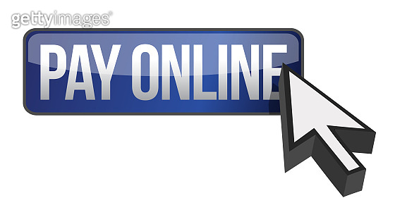 Blue button PAY ONLINE and cursor illustration design 이미지 (925505096 ...