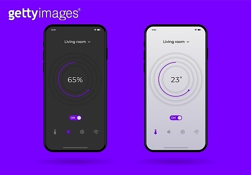 Dashboard UI and UX Kit. Control center design. Temperature control in ...