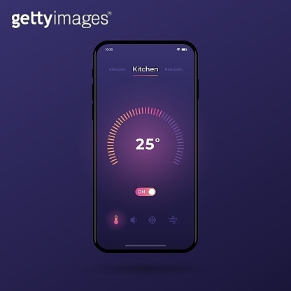 Dashboard UI and UX Kit. Control center design. Temperature control in ...