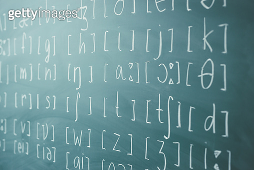 Learn english School lesson class chalkboard International phonetic ...