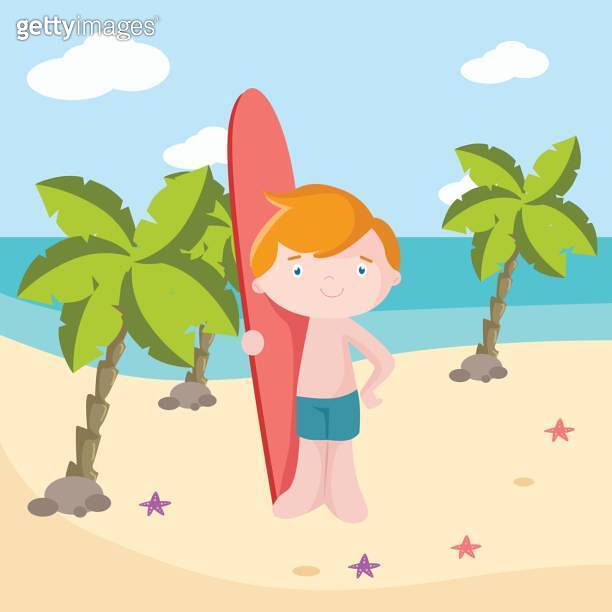 cute little kids pose with surfboards on the coast while on vacation in ...