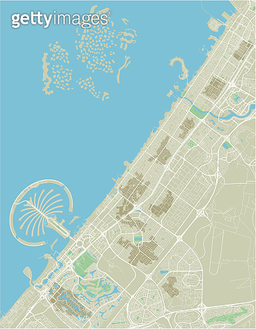 Vector city map of Dubai with well organized separated layers ...