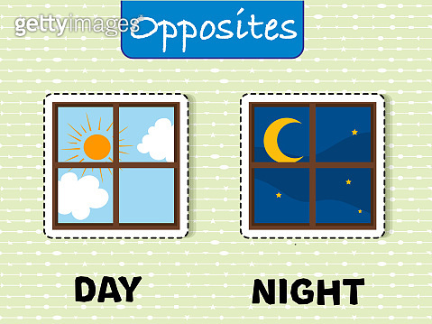 Opposite words for day and night (940058720) 일러스트, 무료 일러스트 - 게티이미지뱅크