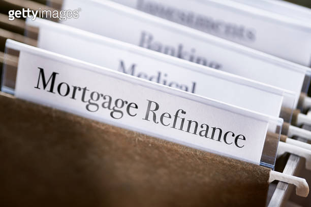 MORTGAGE: Files and folders in desk drawer with labels and tabs: Home ...