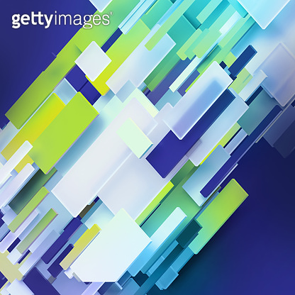 3d render, digital illustration, abstract geometric background, split ...