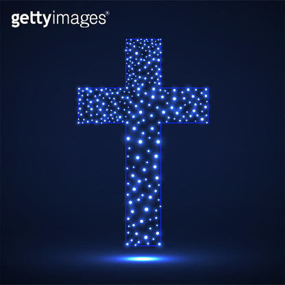 Abstract cross of glowing particles 이미지 (995692170) - 게티이미지뱅크