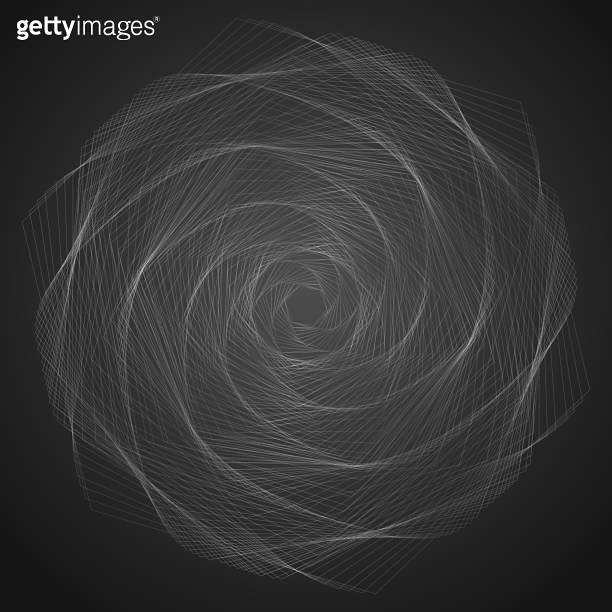 Abstract background A whirlwind of twisted spiral metal lines Spiral ...