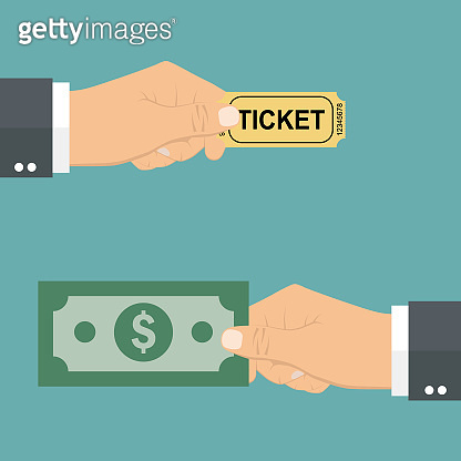 Hand giving money and another hand giving the ticket 이미지 (937190652 ...