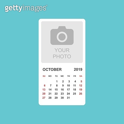 Calendar october 2019 year in simple style. Calendar planner design ...
