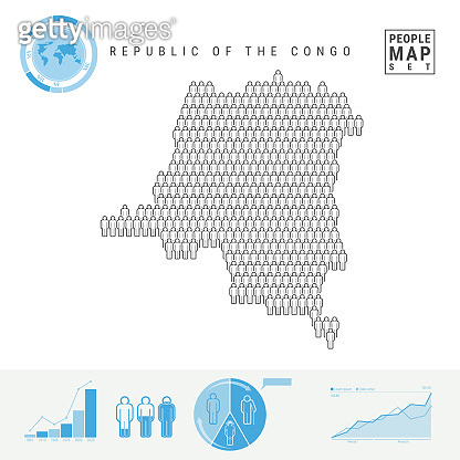 Republic of the Congo People Icon Map. Stylized Vector Silhouette of ...