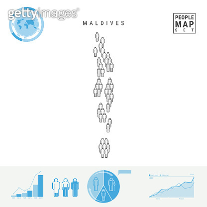 Maldives People Icon Map. Stylized Vector Silhouette of Maldives ...