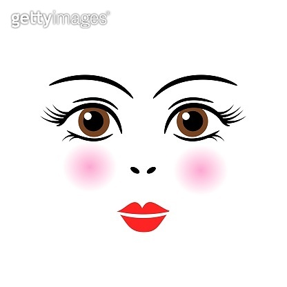 Doll, girl, woman cute face template vector (926677788) 일러스트, 무료 일러스트 ...