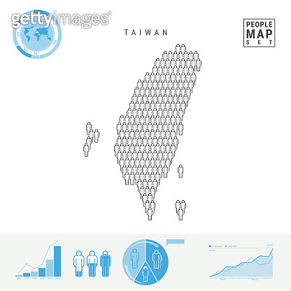 Taiwan People Icon Map. Stylized Vector Silhouette of Taiwan ...