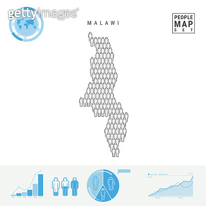 Malawi People Icon Map. Stylized Vector Silhouette of Malawi ...