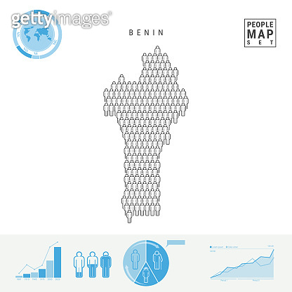 Benin People Icon Map. Stylized Vector Silhouette of Benin. Population ...