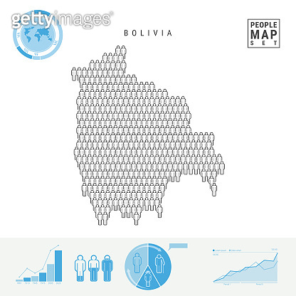 Bolivia People Icon Map. Stylized Vector Silhouette of Bolivia ...