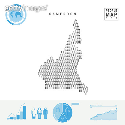 Cameroon People Icon Map. Stylized Vector Silhouette of Cameroon ...