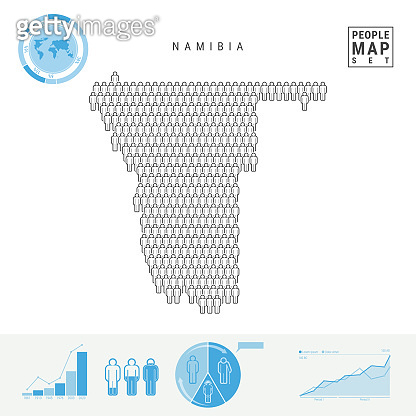 Namibia People Icon Map. Stylized Vector Silhouette of Namibia ...