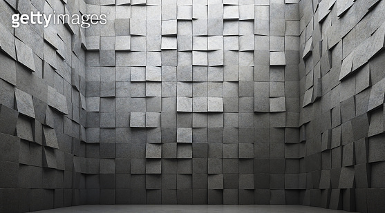 Abstract of architecture space with random rhythm of tilt concrete ...