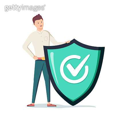 Protected from attack, concept. Defender, security business metaphor ...