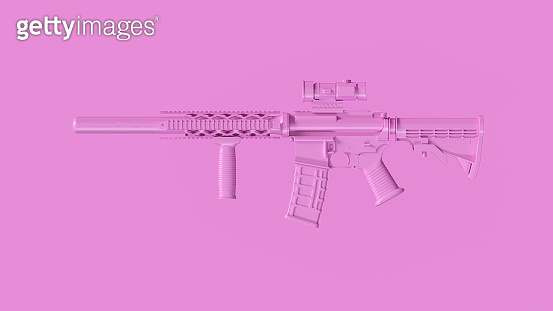 Pink Modern Rifle with a Scope Suppressor and Fore Grip (1083252434 ...