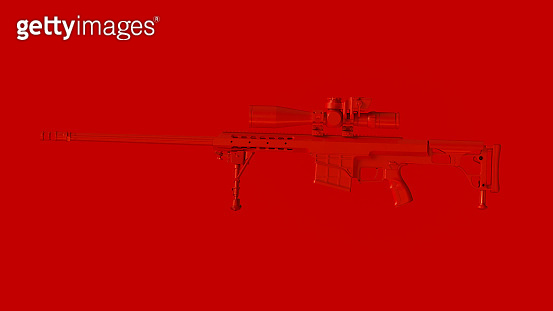 Bright Red Large Caliber Sniper Rifle (1084696922) - 게티이미지뱅크