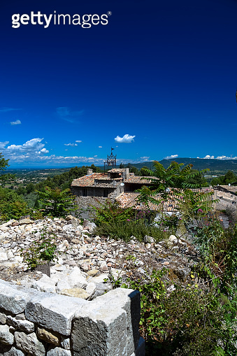 Panorama view of the Luberon countryside as taken from the medieval ...