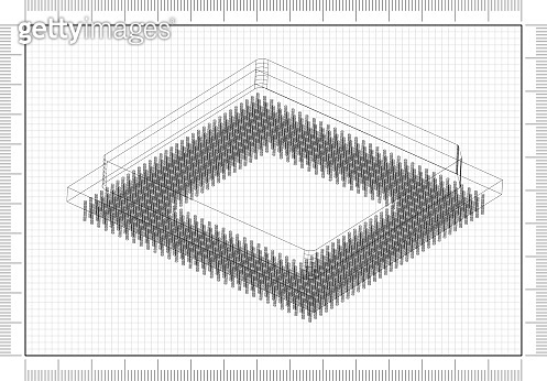Computer Processor Architect blueprint 이미지 (1063239260) - 게티이미지뱅크