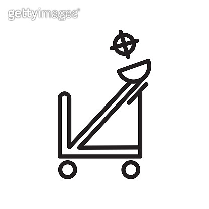 Catapult icon vector sign and symbol isolated on white background ...