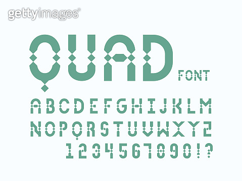 Quad font. Vector alphabet 이미지 (991830620) - 게티이미지뱅크