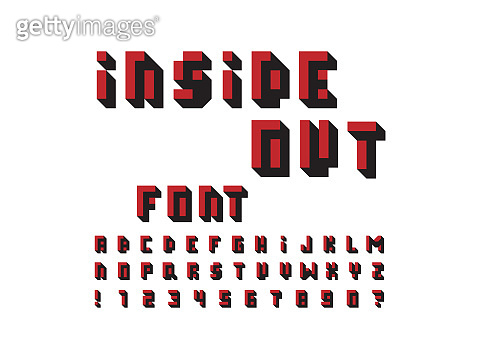 Inside out font. Vector alphabet (995962666) 일러스트, 무료 일러스트 - 게티이미지뱅크