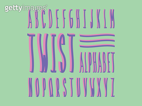 Twist font. Vector alphabet (1035493252) 일러스트, 무료 일러스트 - 게티이미지뱅크