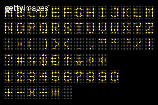 Led digital alphabet. Electronic number and alphabet digital display ...